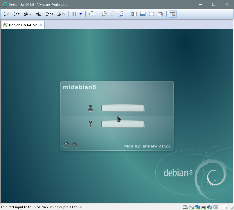 Figura 78: Pantalla de acceso (Login) de Debian 8 | ZeppelinuX